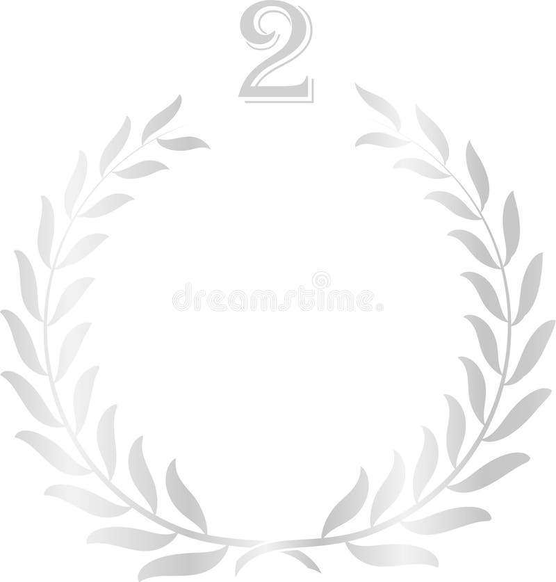 Second Place Round Frame of Silver Laurel and Crown Stock Vector ...
