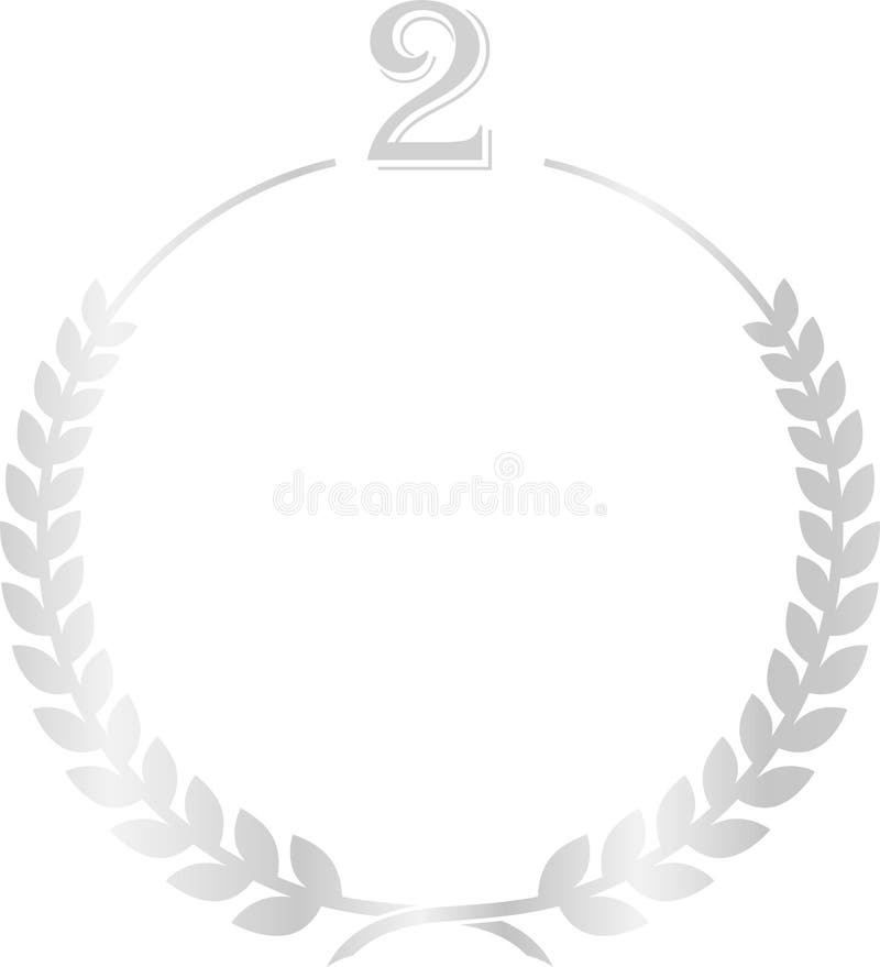 Second Place Round Frame of Silver Laurel and Crown Stock Vector ...
