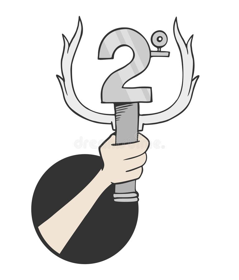 Second place trophy draw stock vector. Illustration of champion - 314199965