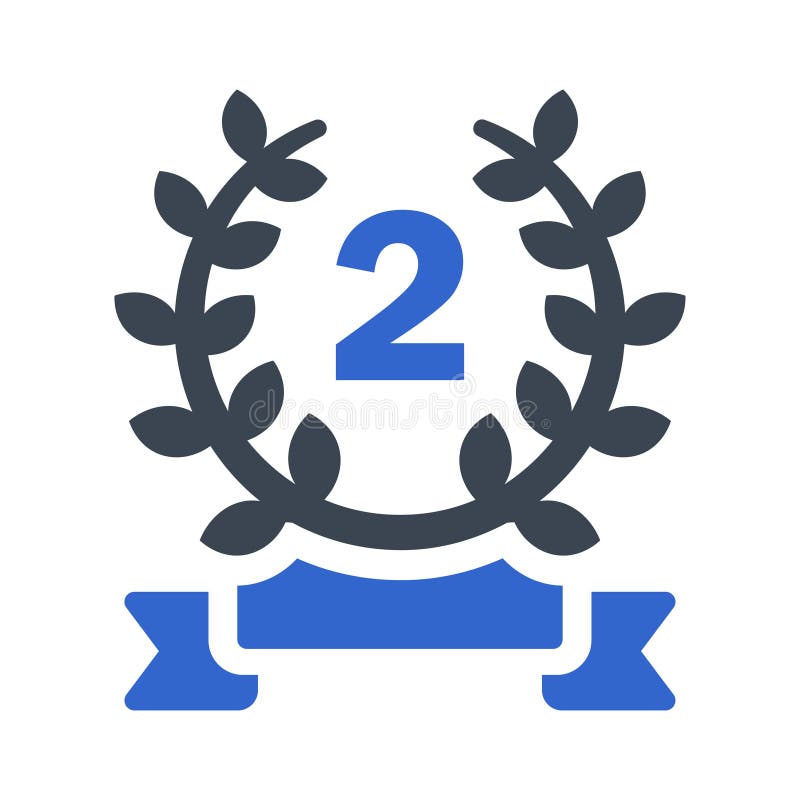 Second place wreath Icon stock vector. Illustration of meticulously ...