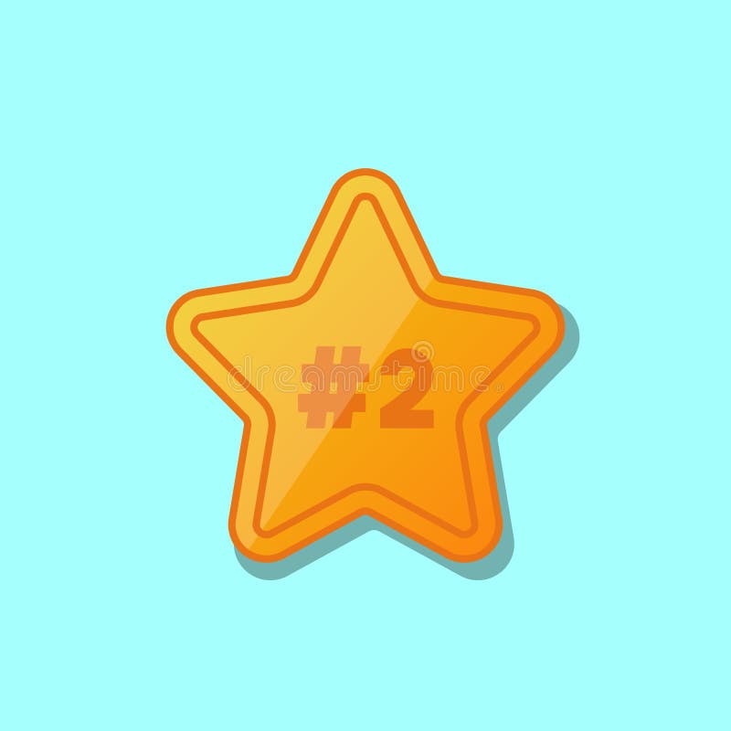 Second Price Golden Star for 2nd Position Vector Illustration Stock ...