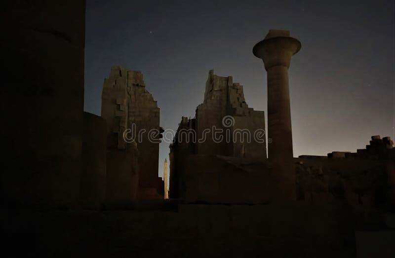 Second Pylon of the Luxor Temple, Egypt Stock Image - Image of carved ...