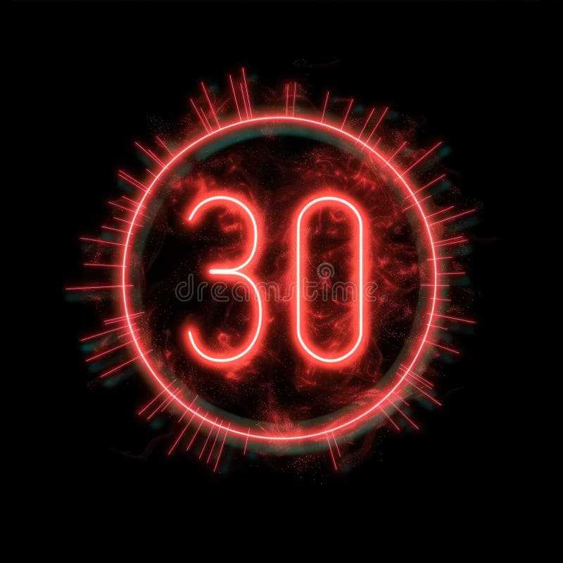30-Second Red on Black Countdown Stock Photo - Image of count ...