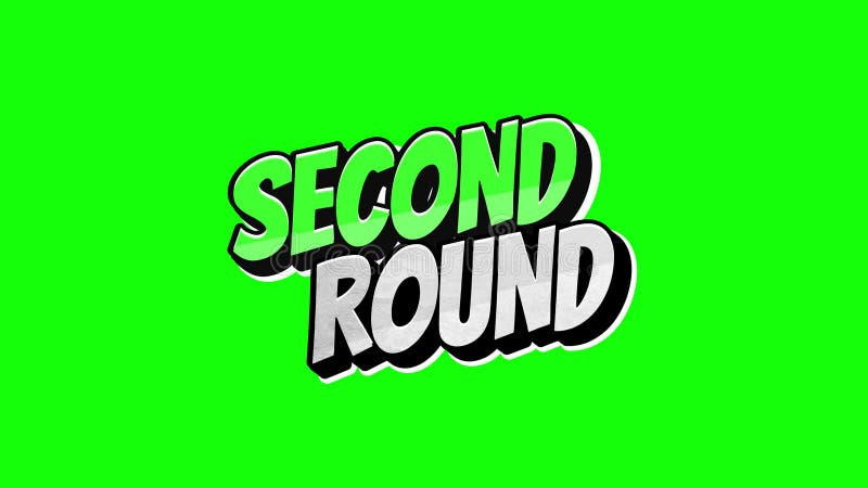 Second Round Pop Up Motion Graphic Green Screen Chroma Key Background ...