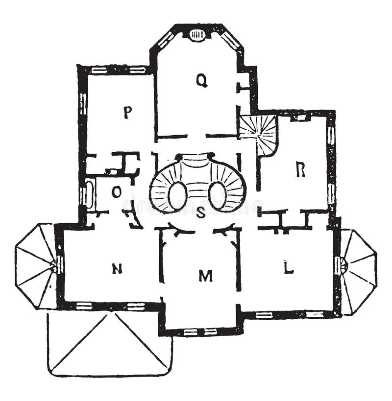 Second Story, Vintage Engraving Stock Vector - Illustration of document ...