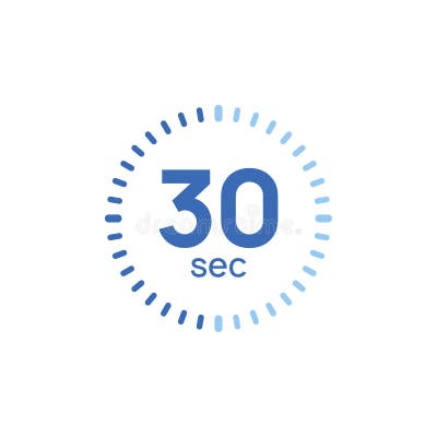 30 Second Timer Clock. 30 Sec Stopwatch Icon Countdown Time Digital ...