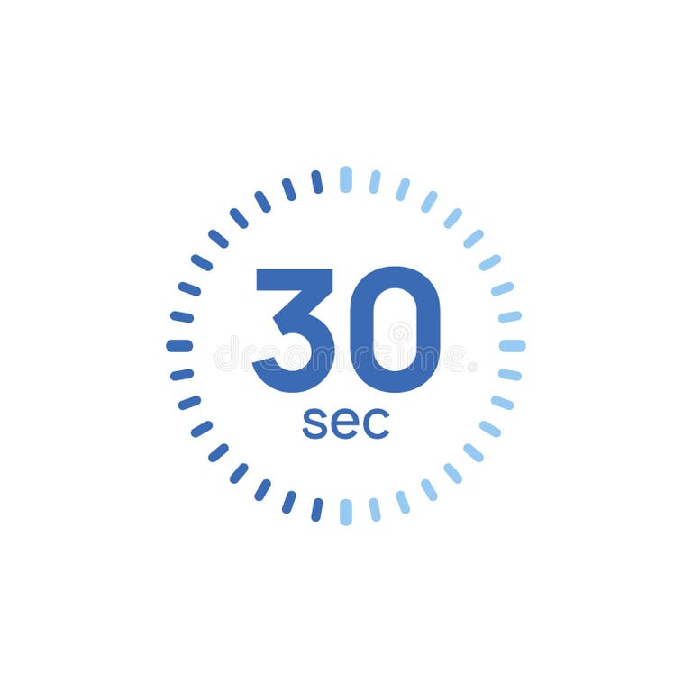 30 Second Timer Clock. 30 Sec Stopwatch Icon Countdown Time Digital ...