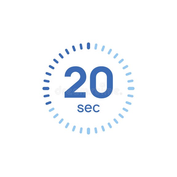 20 Second Timer Clock. 20 Sec Stopwatch Icon Countdown Time Digital ...