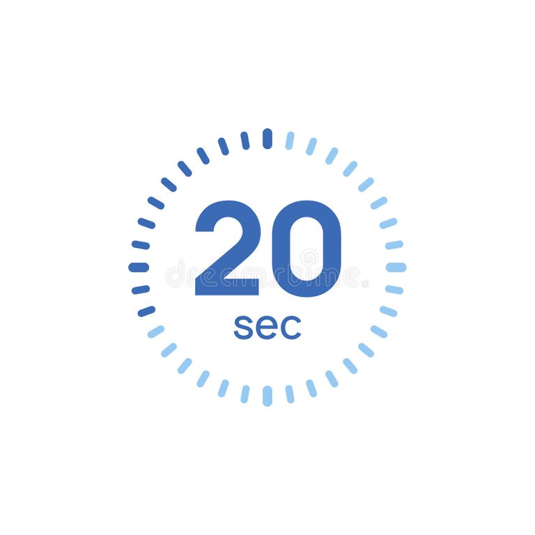 20 Second Timer Clock. 20 Sec Stopwatch Icon Countdown Time Digital ...