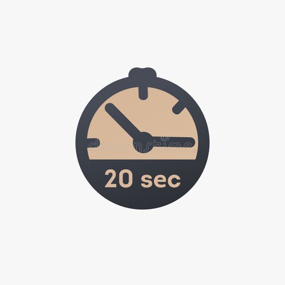 20 Second Timer Clock. 20 Sec Stopwatch Icon Countdown Time Stop ...