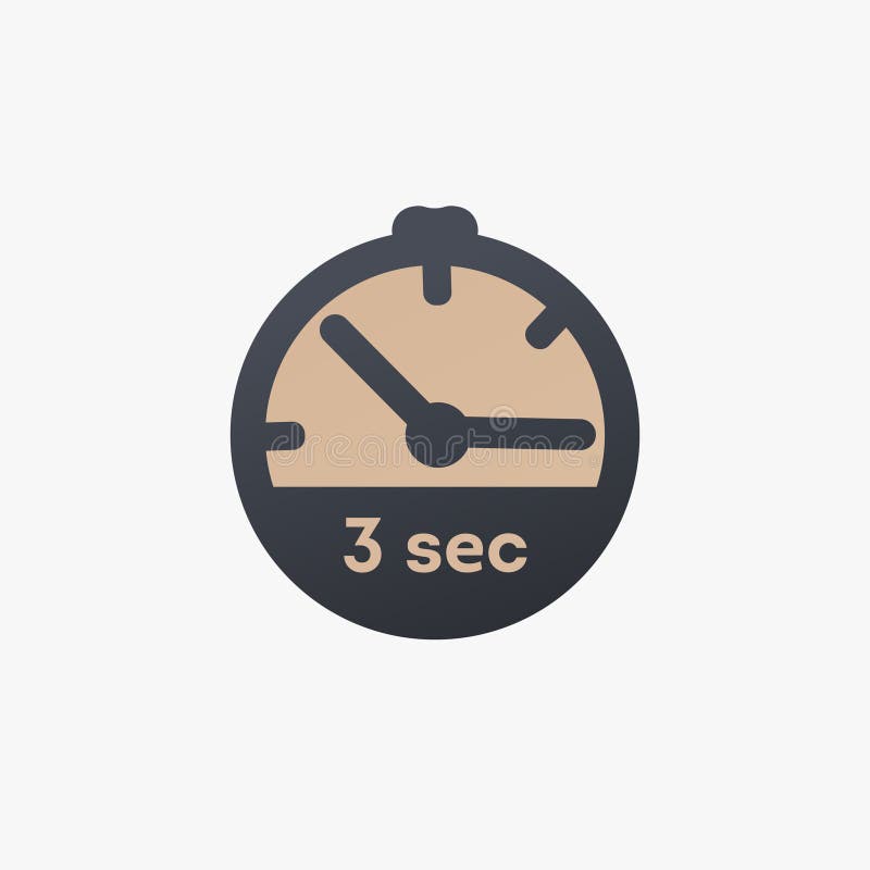 3 Second Timer Clock. 3 Sec Stopwatch Icon Countdown Time Stop ...
