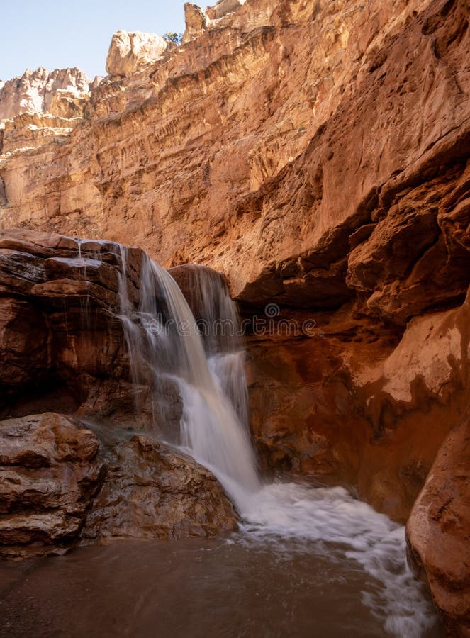 The Second Waterfall Along Sulfur Creek in Capitol Reef Stock Image ...