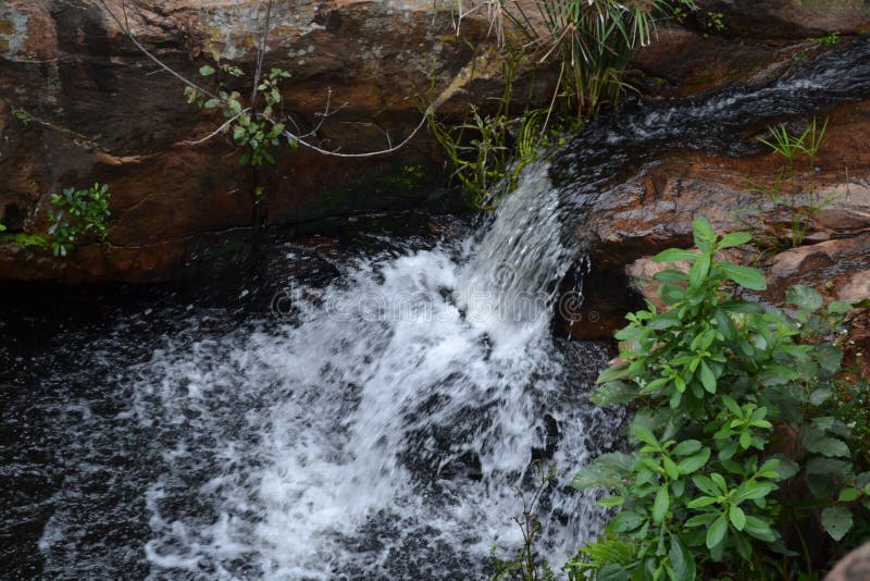 Second waterfall stock image. Image of arroyo, rock, plant - 86408273