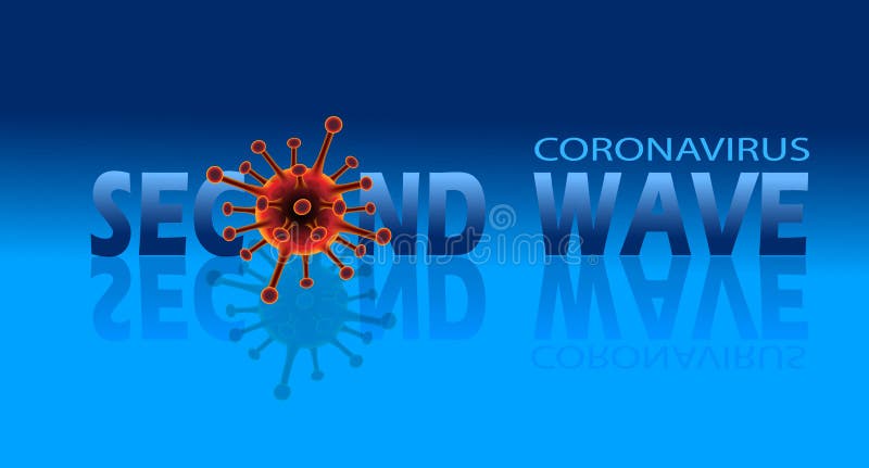 Second Wave of Coronavirus or COVID-19 Concept. Coronavirus in Blue ...