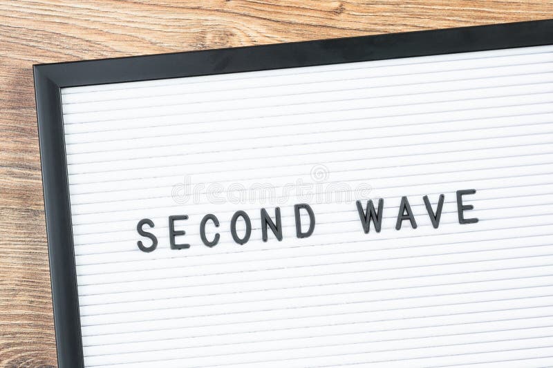 Second Wave Text Warning on Letter Board Stock Image - Image of return ...