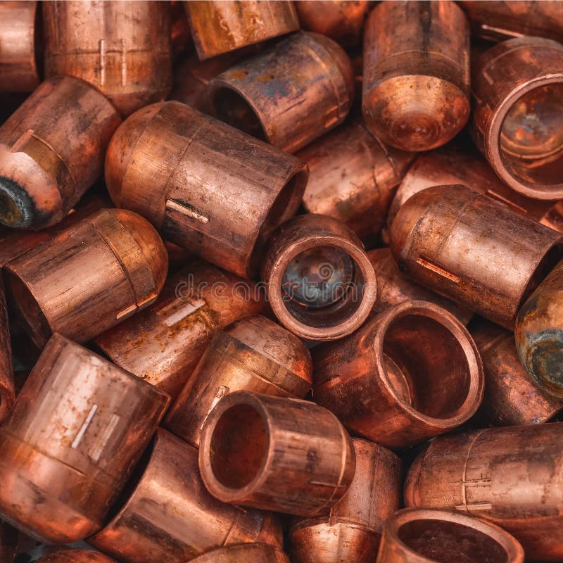 Secondary Raw Materials Copper Scrap, Selective Focus Stock Photo ...