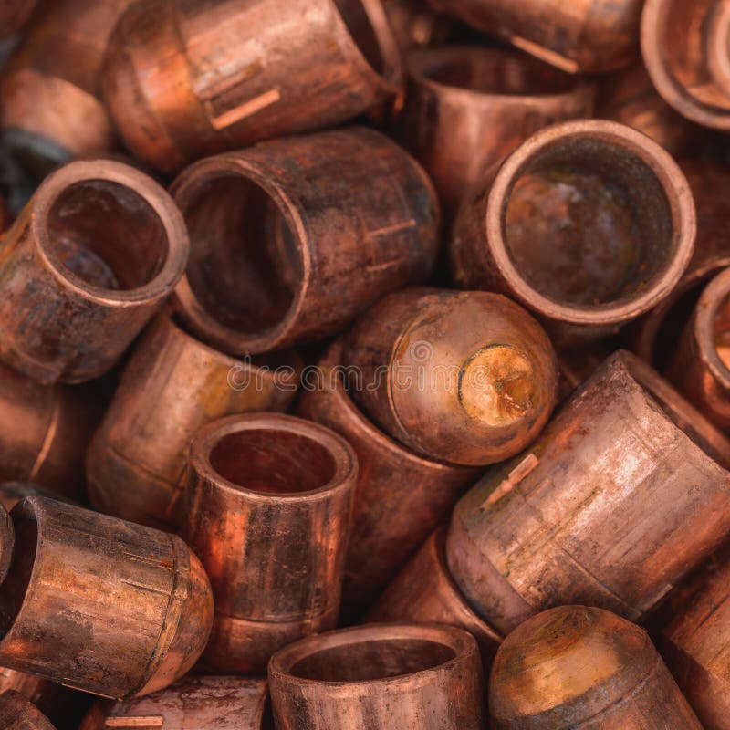 Secondary Raw Materials Copper Scrap, Selective Focus Stock Photo ...