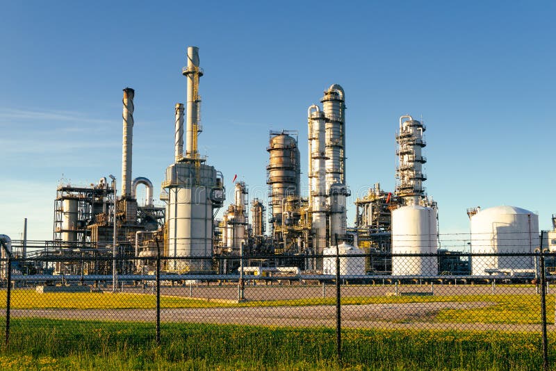 Secondary Refinement at an Industrial Complex Stock Image - Image of ...