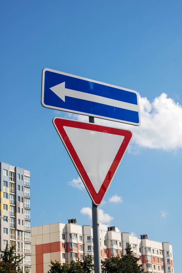 Secondary Road Road Sign and Arrows Closeup Stock Photo - Image of ...