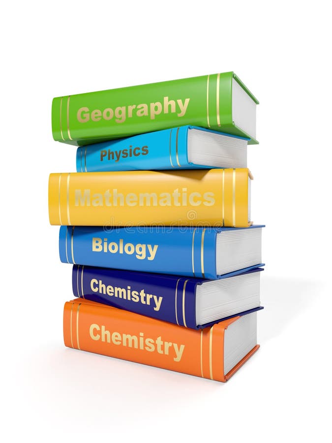 Secondary School Textbooks stock illustration. Illustration of orange ...