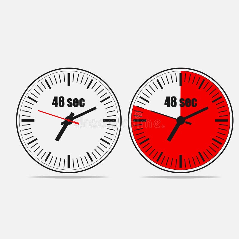 48 Seconds Clock on Gray Background Stock Illustration - Illustration ...