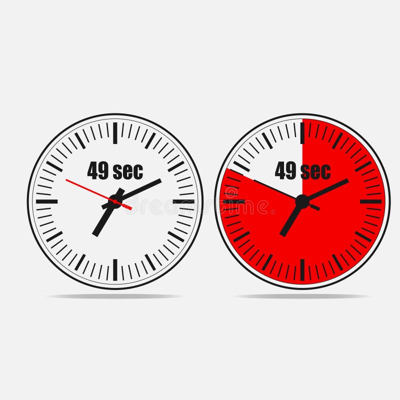 49 Seconds Clock on Gray Background Stock Illustration - Illustration ...