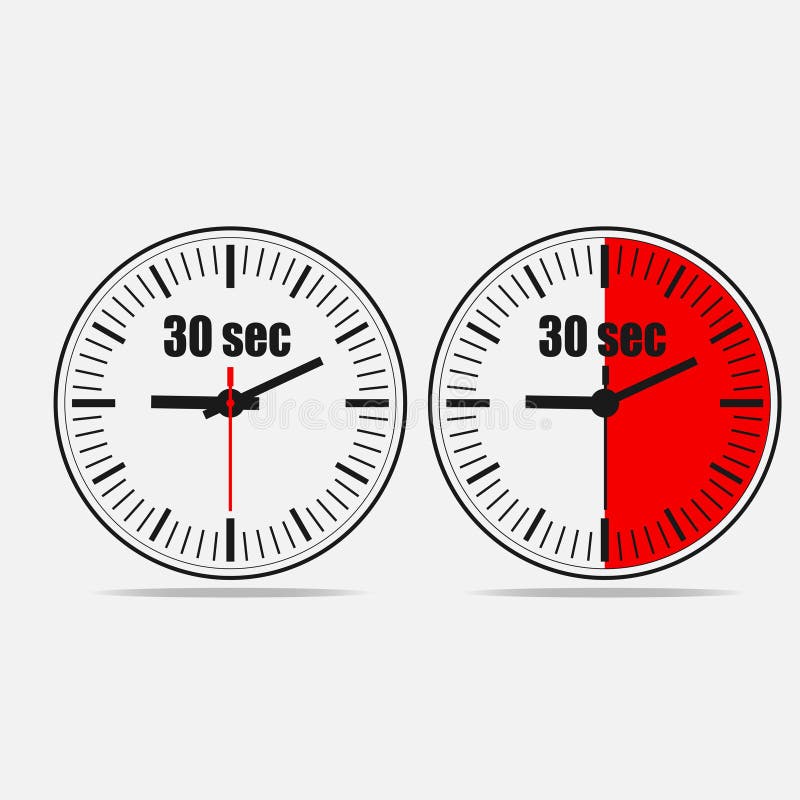 30 seconds clock stock illustration. Illustration of graphic - 117110030
