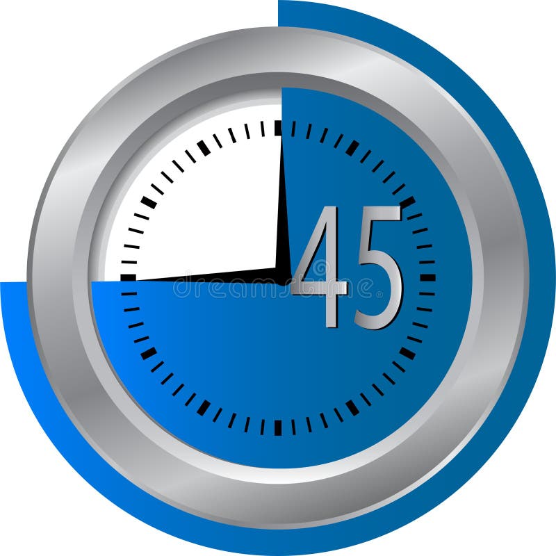 45 seconds Clock stock illustration. Illustration of white - 46568402