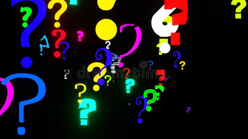 33 Seconds of Colorful 26 Types of Question Marks on Black Background ...
