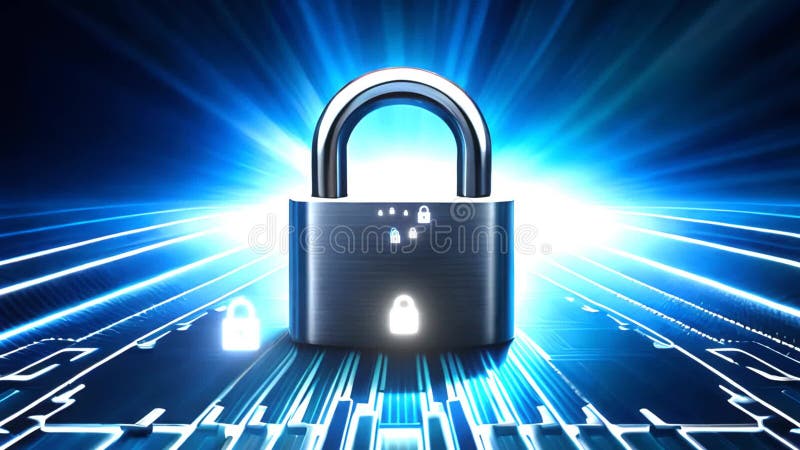 16 Seconds Computer Cybersecurity Flying Blue Locks HD Video 1920 1080 ...