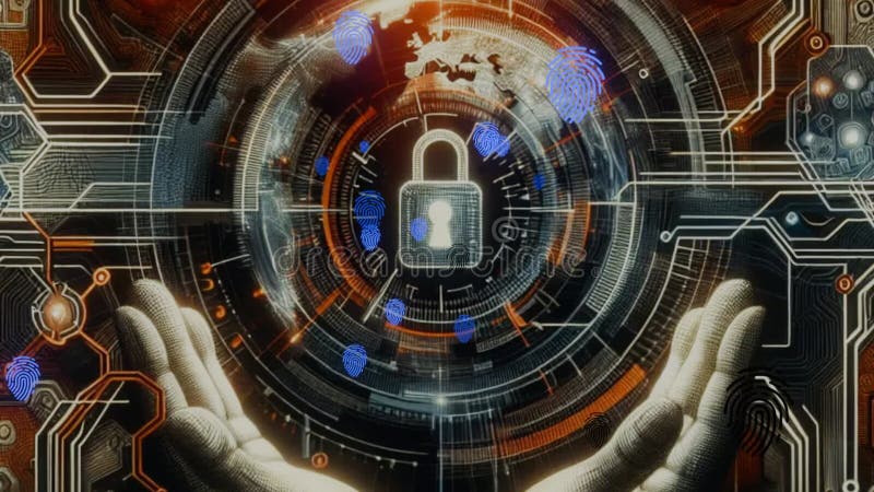 16 Seconds Computer Hands Cybersecurity Flying Blue Fingerprint HD ...