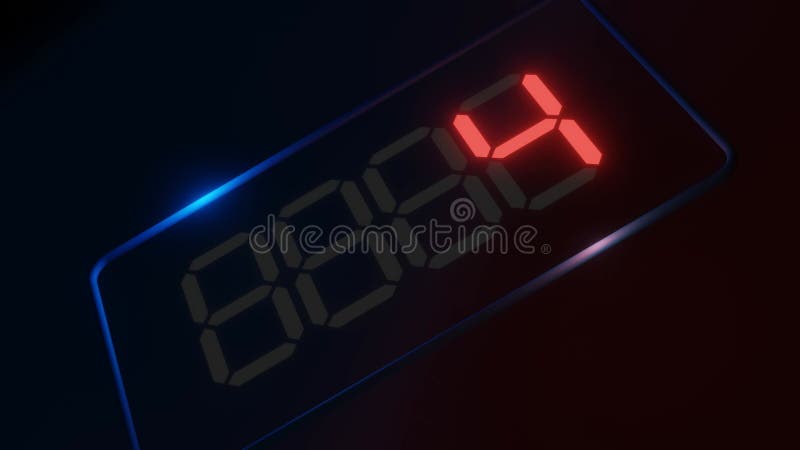 Close-up of 9 Seconds Countdown Red Numbers Stock Video - Video of neon ...