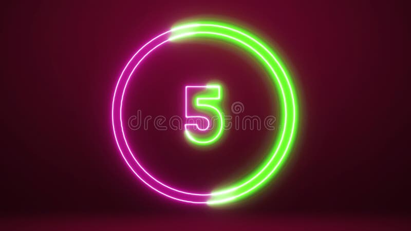 10 Seconds Countdown Timer Animation - Neon Glowing Countdown Number ...