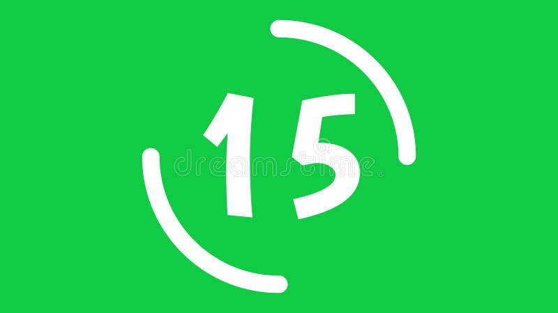 15 Seconds Countdown Timer Animation with Elapsed Rotating Neon Light ...