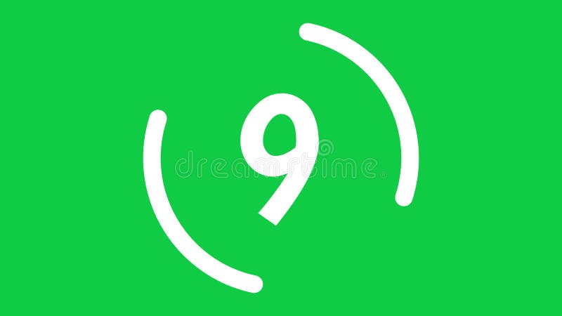10 Seconds Countdown Timer Scale Blur Animation in Green Color. Stock Footage - Video of ...