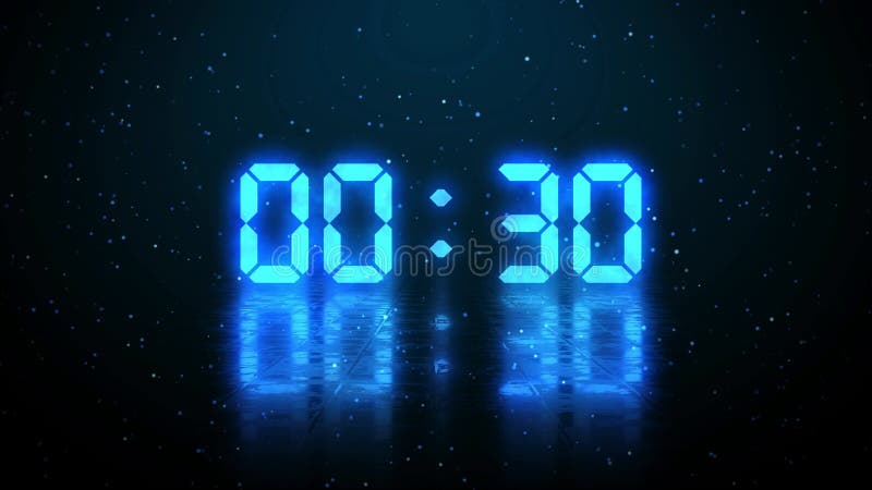 Timer, Digital Clock. Animated Countdown 1 Minute To Zero Stock Footage ...