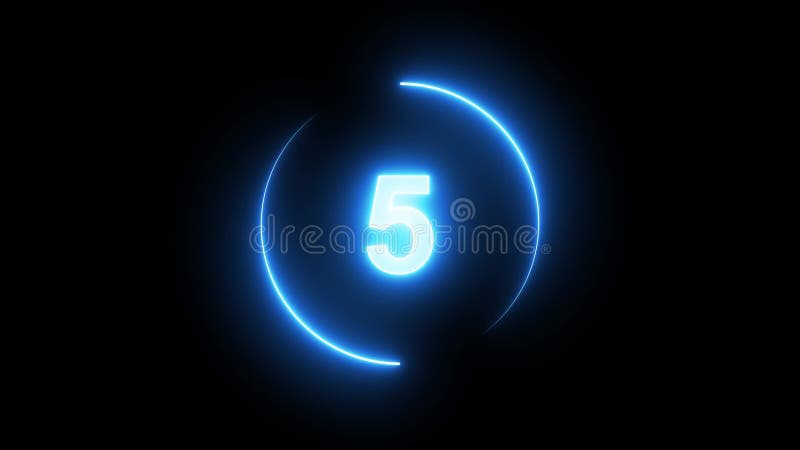 Circle Neon Countdown Timer 10 Seconds Animation Stock Footage - Video ...