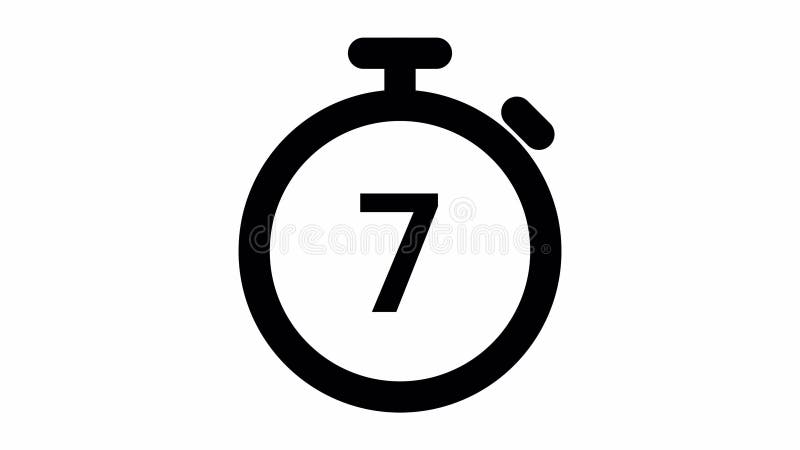 15 Seconds Countdown Timer with Stopwatch Frame on White Background ...