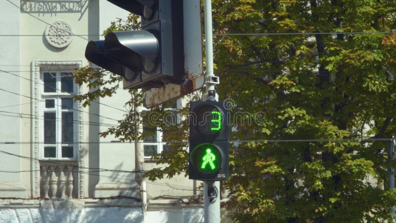 Seconds Counter on the Digital Scoreboard of Pedestrian Traffic Light ...
