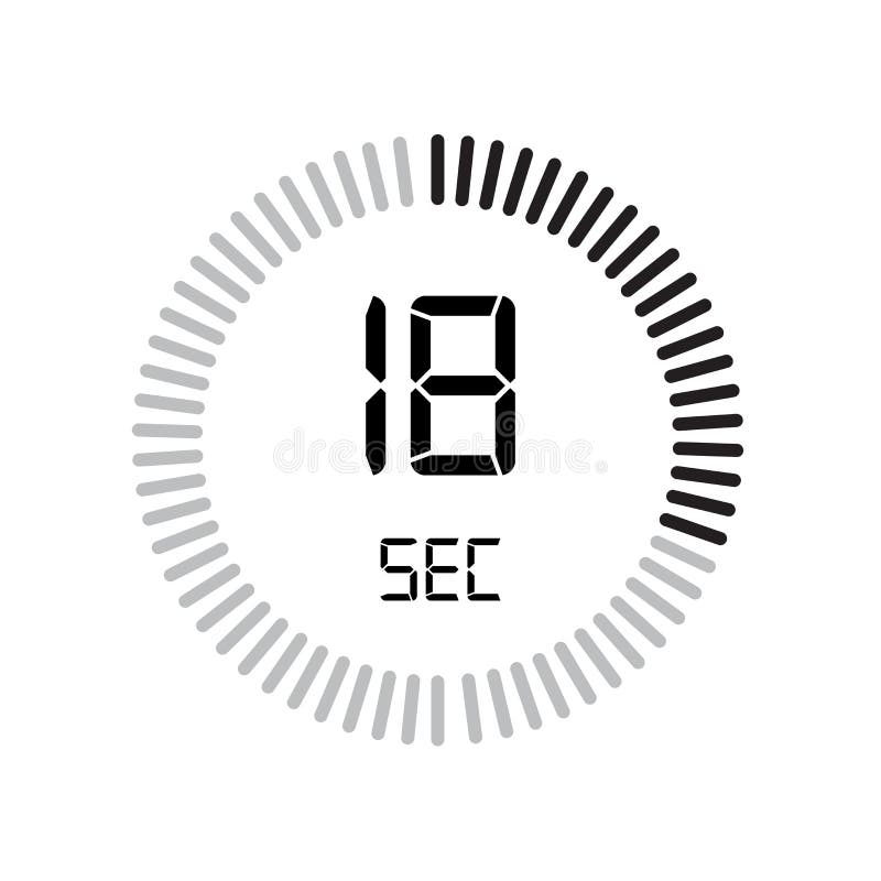 The 18 Seconds Icon Digital Timer Clock And Watch Timer Countdown