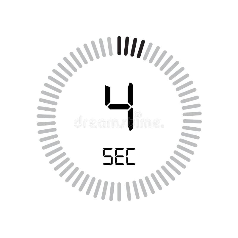 The 4 Seconds Icon Digital Timer Clock And Watch Timer Count Stock