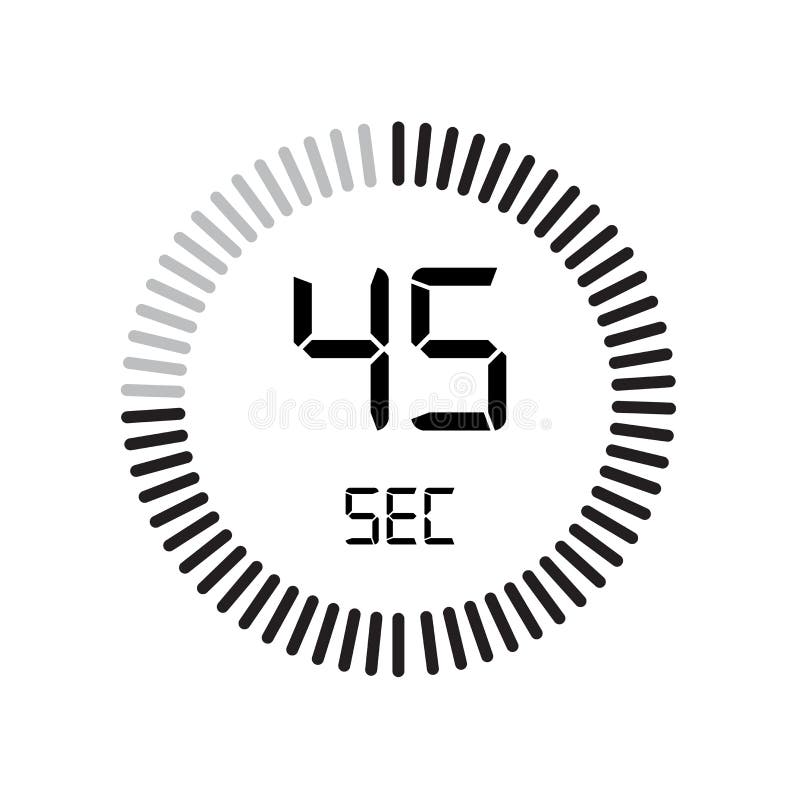 The 45 Seconds Icon, Digital Timer. Clock and Watch, Timer, Countdown ...