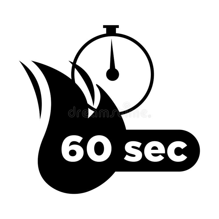 60 Seconds Icon Isolated on White Background Stock Vector ...