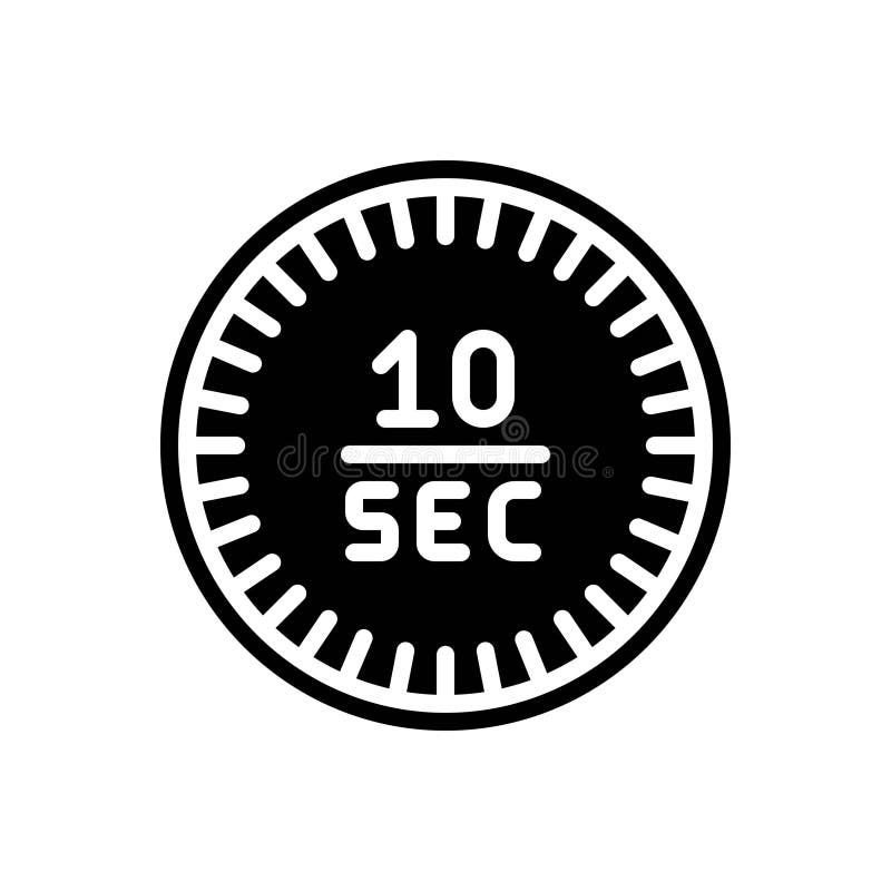 Black Solid Icon for Seconds, Timer and Number Stock Vector ...
