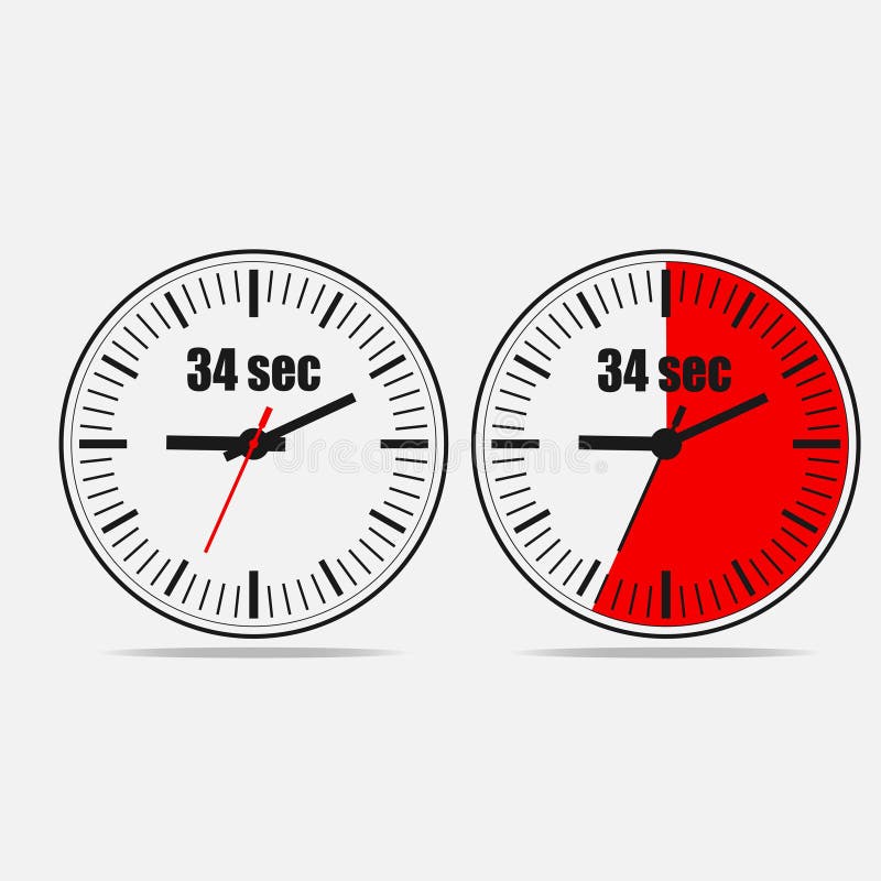 34 Seconds Timer on Gray Background Stock Illustration - Illustration ...