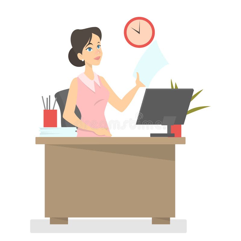 Secretary Workplace Stock Illustrations, Vecteurs, & Clipart – (5,186 ...