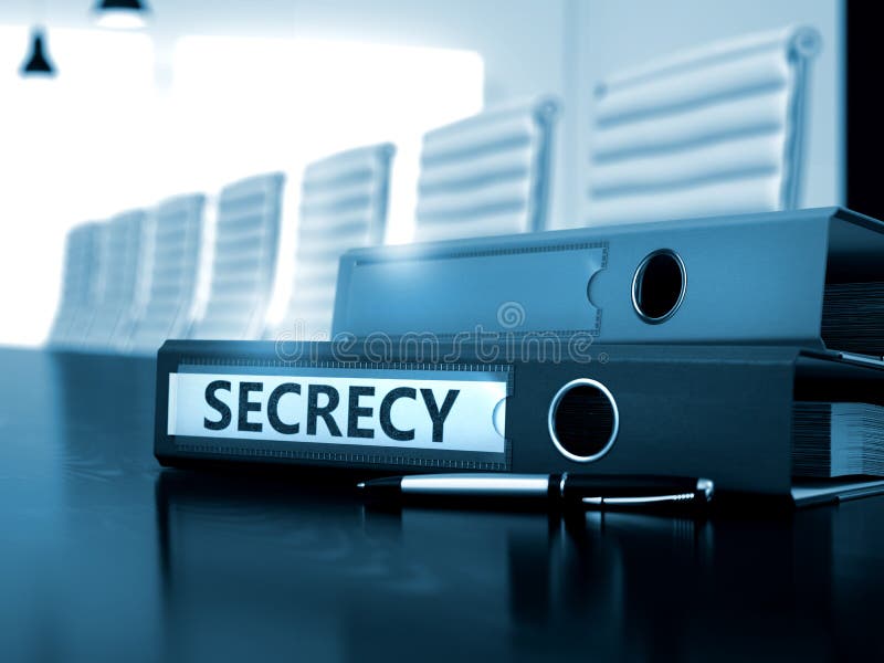Secrecy on Office Folder. Blurred Image. 3D. Stock Photo - Image of ...