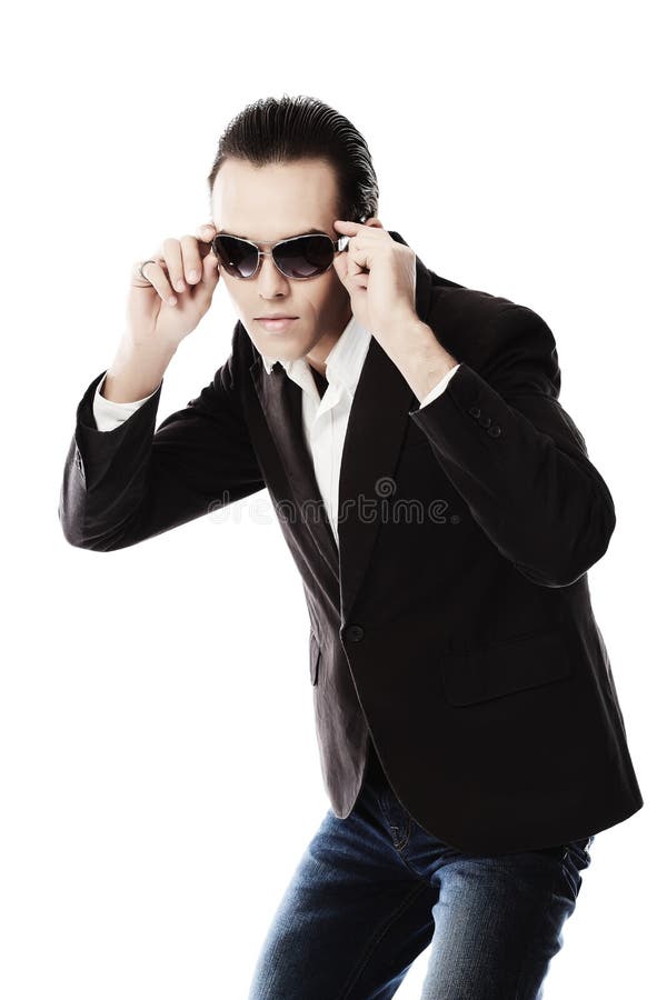 Secret Agent Pose stock image. Image of male, hair, draw - 14913839