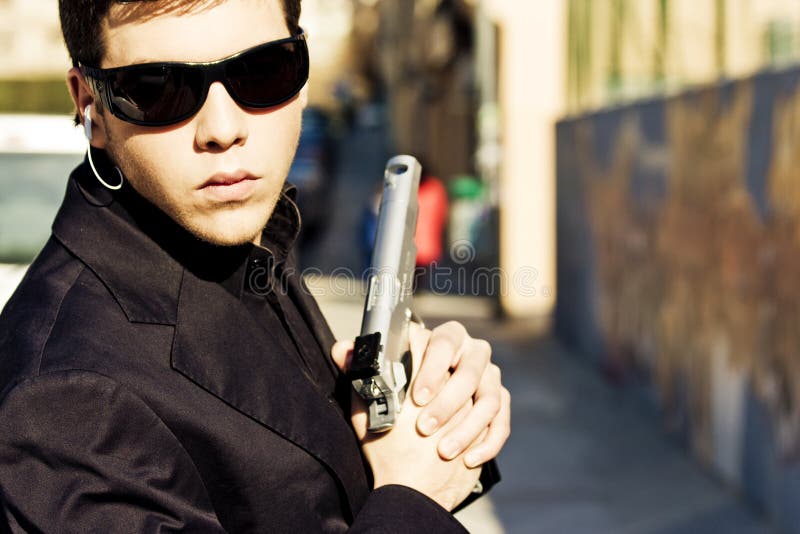 Elegantly Dressed Armed Man. Stock Image - Image of agent, caucasian ...