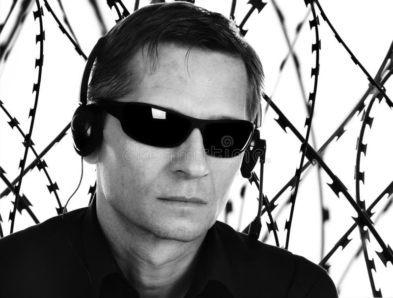 The secret agent stock image. Image of glasses, microphone - 7261377